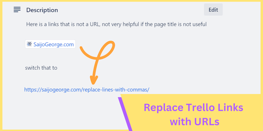 Replace Trello Links with URLs - Saijo George